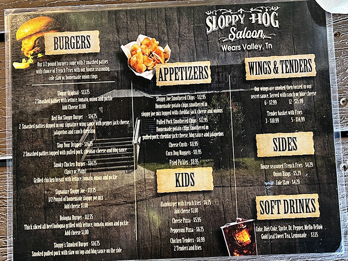 A menu that doesn't need fancy fonts or culinary buzzwords—just straightforward promises of deliciousness that will have you plotting your return visit.