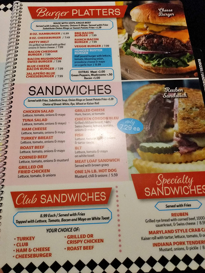 This menu isn't just offering food—it's presenting life choices. And when faced with burgers versus sandwiches, the correct answer is "yes, please."