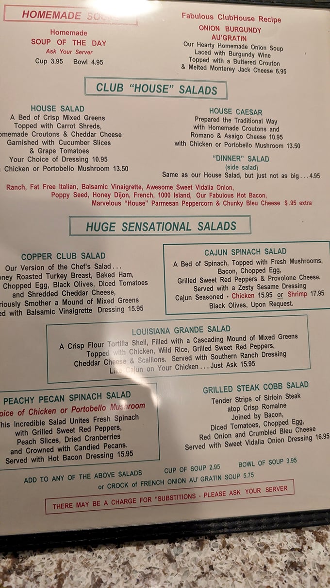 A menu that reads like poetry to comfort food enthusiasts. The real struggle? Choosing just one thing.