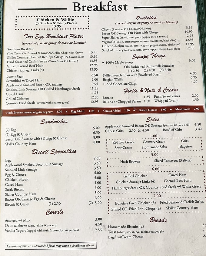 This menu isn't just a list of food—it's a Southern manifesto of comfort classics that have stood the test of time.