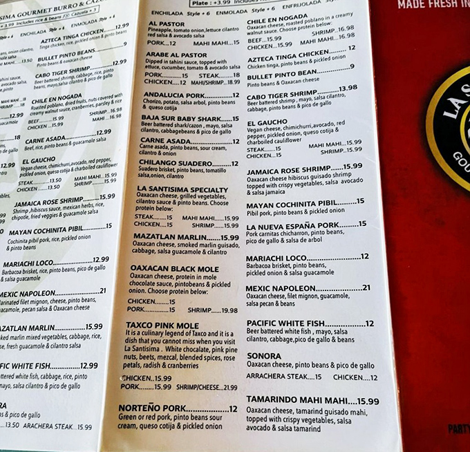 This menu isn't just a list of food; it's a passport to regional Mexican cuisine. The Oaxacan Black Mole alone is worth crossing state lines for.