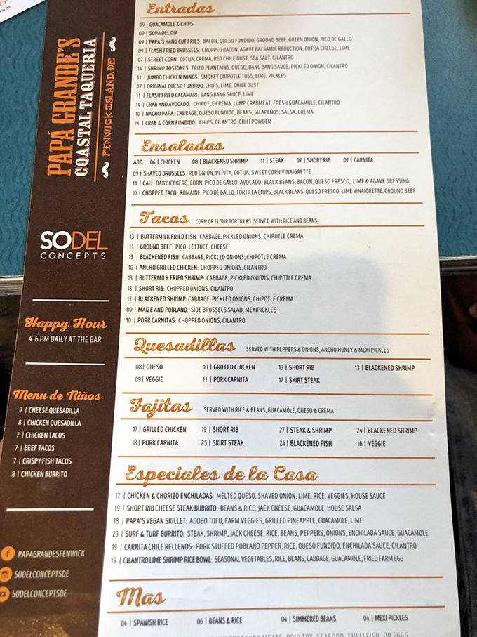 The menu reads like a love letter to Mexican cuisine with coastal influences—each item more tempting than the last.