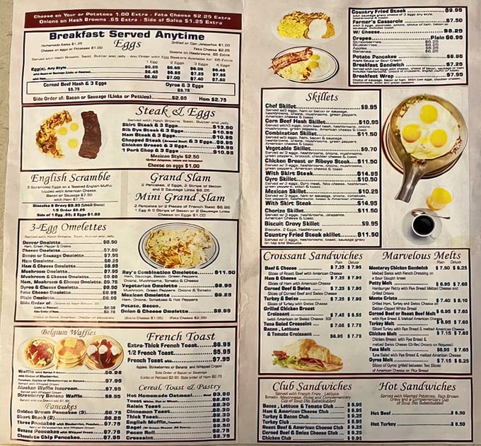 A menu that doesn't need fancy fonts or pretentious descriptions—just honest food that speaks the universal language of "yum."