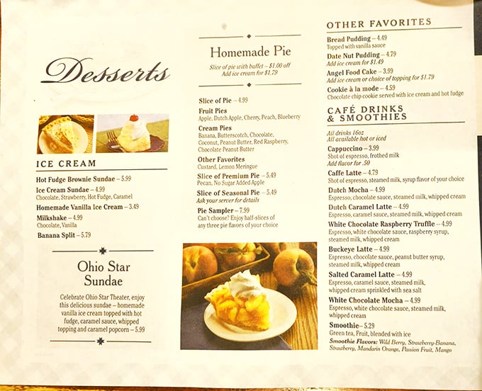 The Ohio Star Sundae alone justifies the drive – vanilla ice cream's greatest supporting cast.