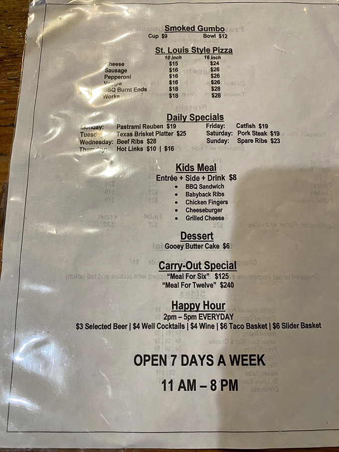 A menu that doesn't need fancy fonts or flowery descriptions. When your food speaks this loudly, the menu just needs to get out of the way.