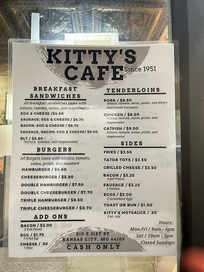 A menu of straightforward classics at reasonable prices. In an era of QR codes and digital displays, there's something refreshingly honest about a printed menu.