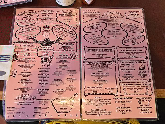 The menu reads like a love letter to classic Americana, with playful names that make ordering half the fun. Decisions, decisions!