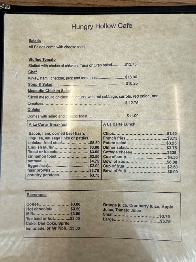 A menu that doesn't need fancy fonts or flowery descriptions—just honest food that speaks for itself.
