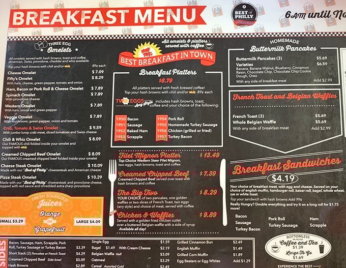 This breakfast menu isn't just offering food—it's promising the kind of morning that makes you forget you're not still in your pajamas.