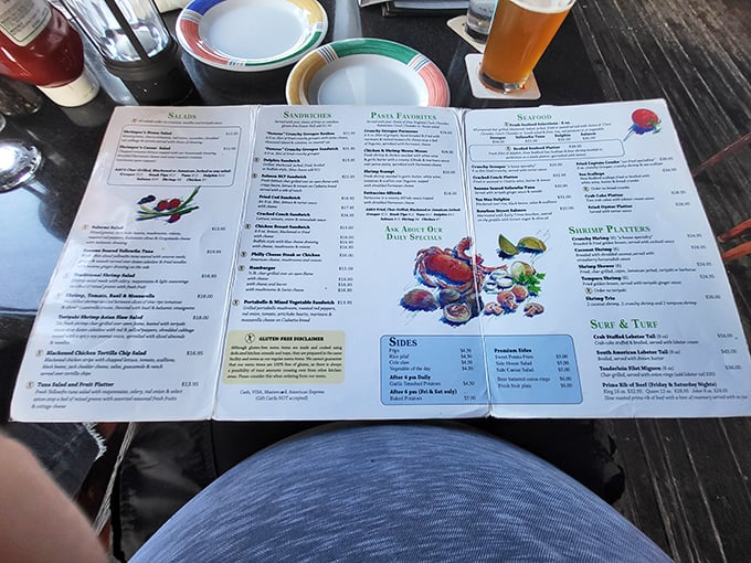 The menu at Shrimpers reads like a love letter to the ocean. So many choices, so little stomach space!