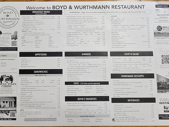 This menu isn't just a list of food—it's a historical document, a roadmap to comfort, and proof that the best restaurants don't need fancy fonts.