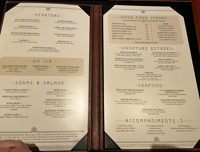 The menu reads like a love letter to carnivores and seafood enthusiasts alike. Decisions, decisions—all of them deliciously difficult.