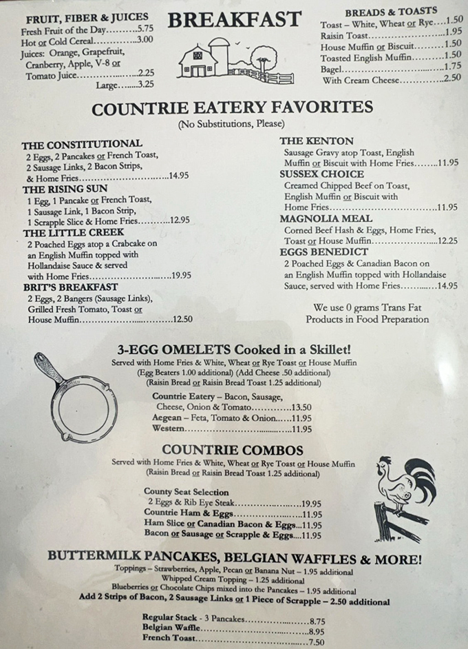 This menu reads like a love letter to American comfort food, promising satisfaction on every page.