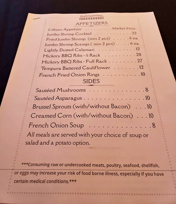 A menu that cuts right to the chase—no foam, no fusion, no fuss. Just timeless appetizers and sides that know their supporting role.