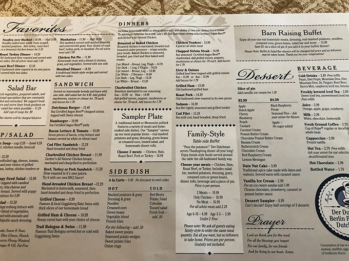This menu isn't just a list of food—it's a roadmap to happiness. Each section promises comfort that no trendy fusion restaurant could ever deliver.