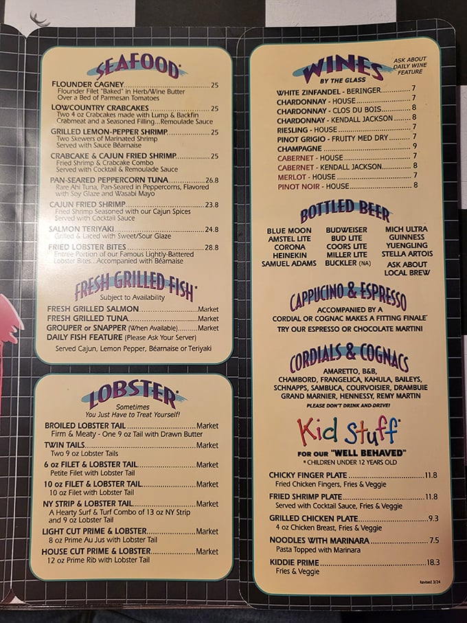 A menu that reads like a love letter to seafood lovers everywhere.