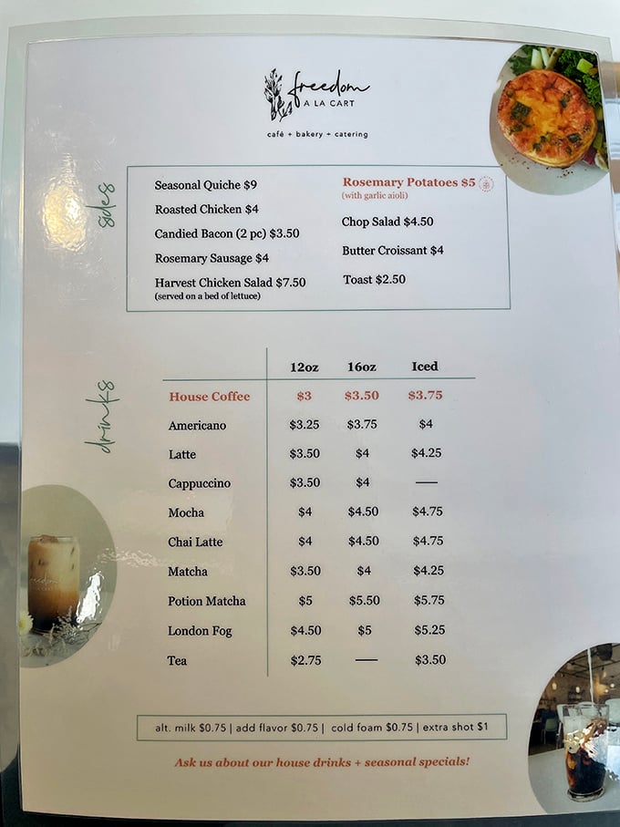 A menu that proves simplicity and quality go hand in hand—like that perfect couple you can't help but admire from across the room.