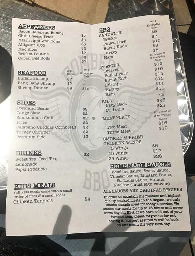 This menu isn't just a list—it's a roadmap to happiness. Note the "Nuclear" sauce waiver requirement—they're not kidding around!