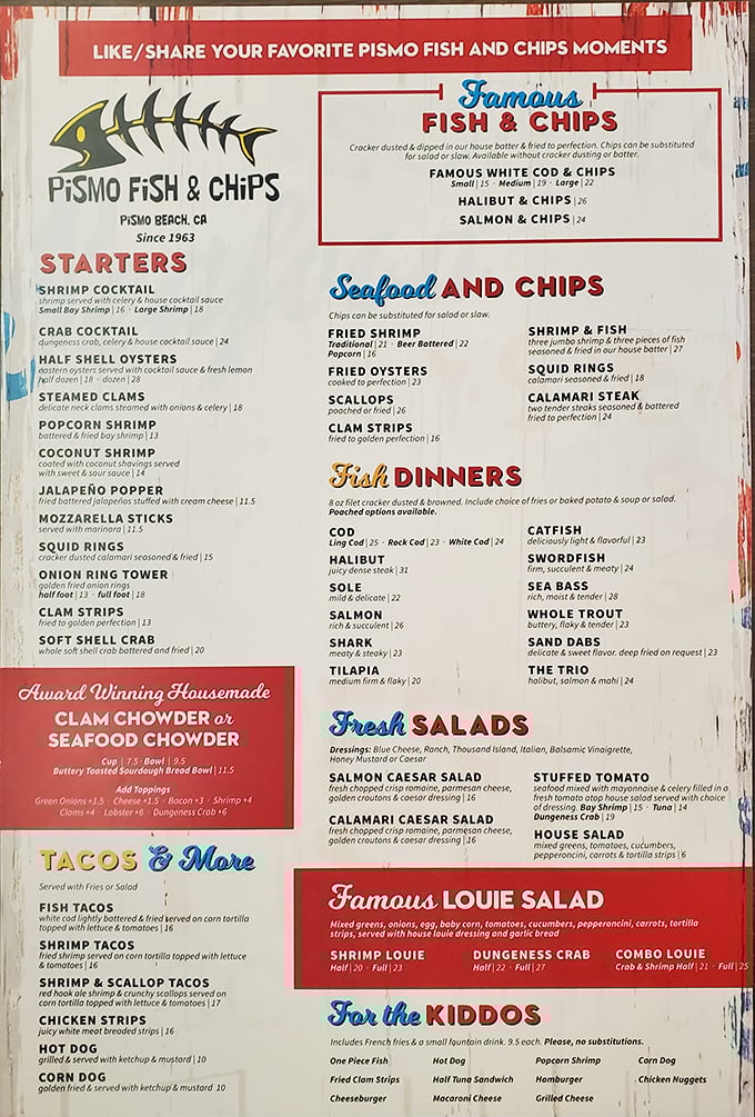 This menu reads like a love letter to seafood classics. No foam, no deconstruction—just the ocean's bounty prepared with respect.