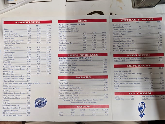 A menu that doesn't need fancy fonts or pretentious descriptions. In Pennsylvania sandwich country, the classics speak for themselves.