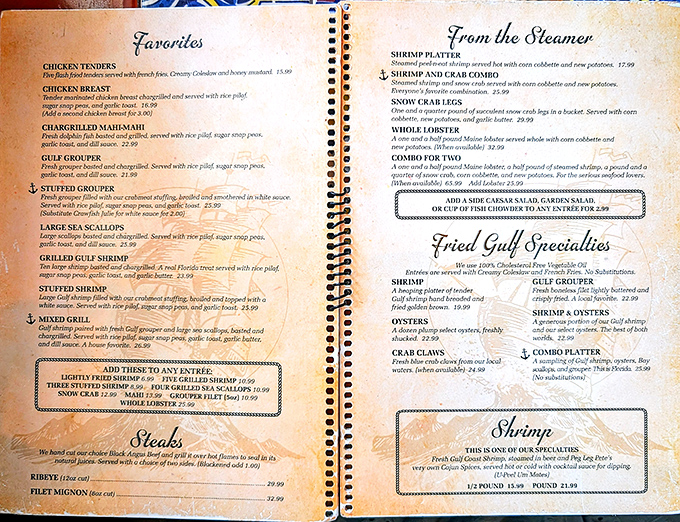 A menu that reads like a love letter to the Gulf of Mexico. Decisions this difficult should come with a therapist on standby.