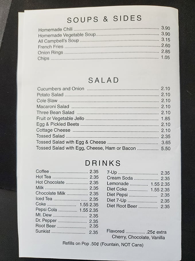 A menu where simplicity reigns supreme. No truffle aioli or fancy foams here—just honest food at prices that won't make you wince.
