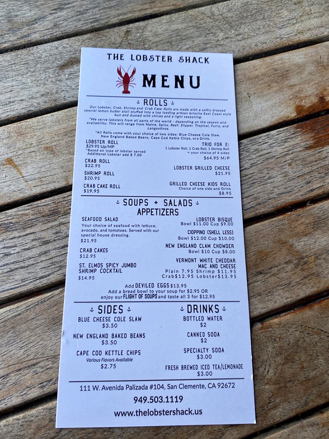 A menu that doesn't need flowery descriptions or unnecessary adjectives—just straightforward treasures of the sea that speak for themselves.
