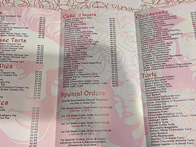 This isn't just a menu—it's a treasure map where X marks the spot for your next sugar-induced euphoria.