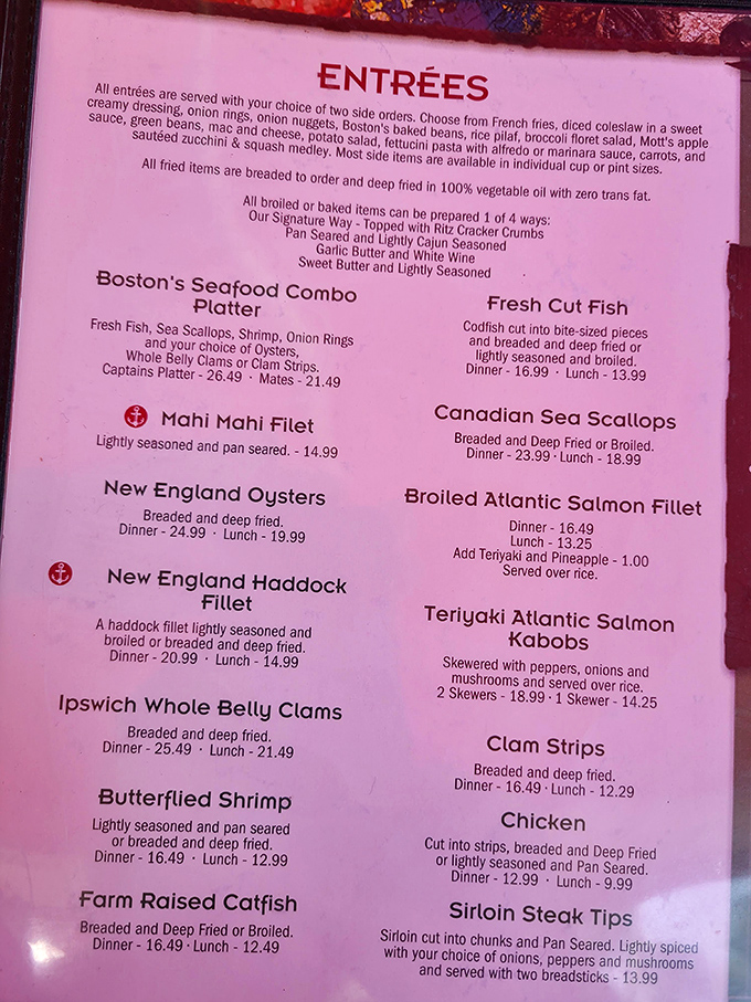 This menu isn't just a list—it's a maritime treasure map. Each entry promises a voyage to seafood nirvana without requiring a passport.