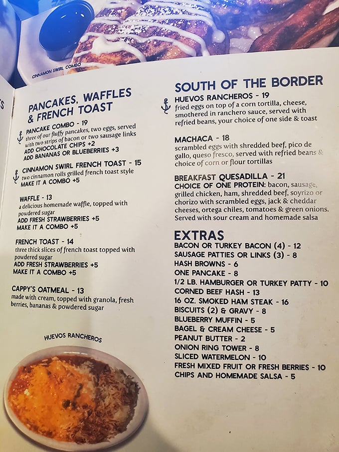 Menu decisions at Cappy's are deliciously difficult – do you go for the legendary breakfast burrito or surrender to the siren song of cinnamon swirl French toast?