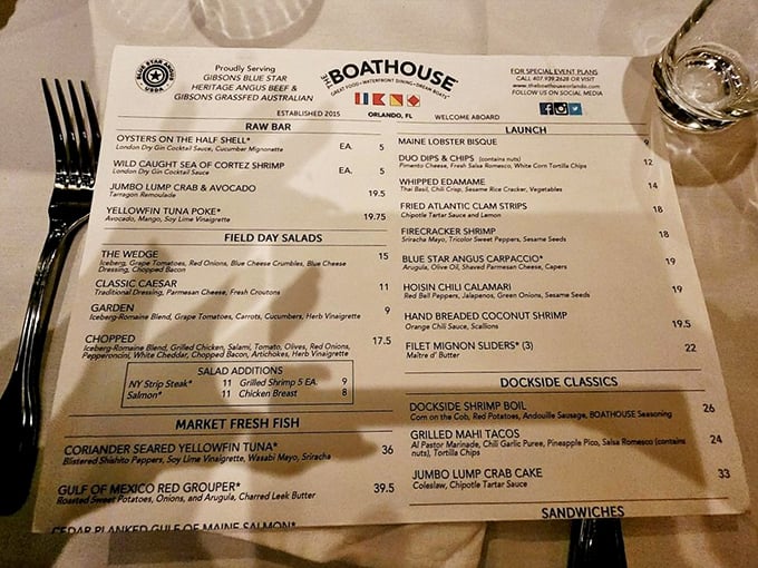 The menu reads like a love letter to the ocean, with each item promising a different maritime adventure for your taste buds.
