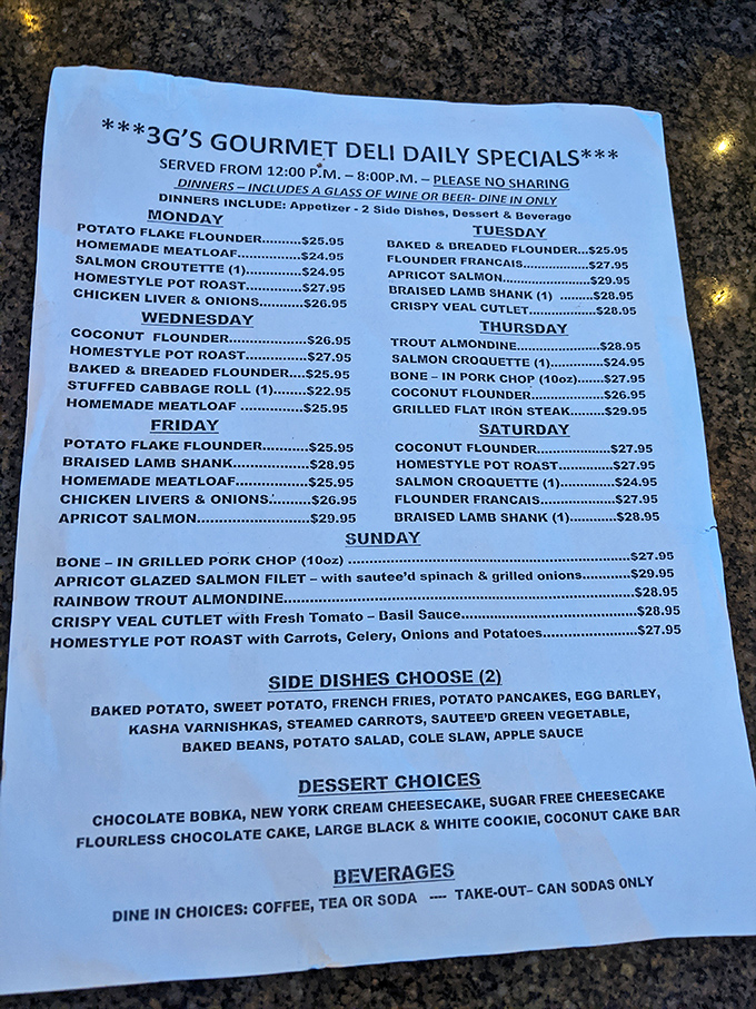 This menu isn't just a list of food—it's a love letter to classic cuisine. The daily specials board reads like my bucket list.