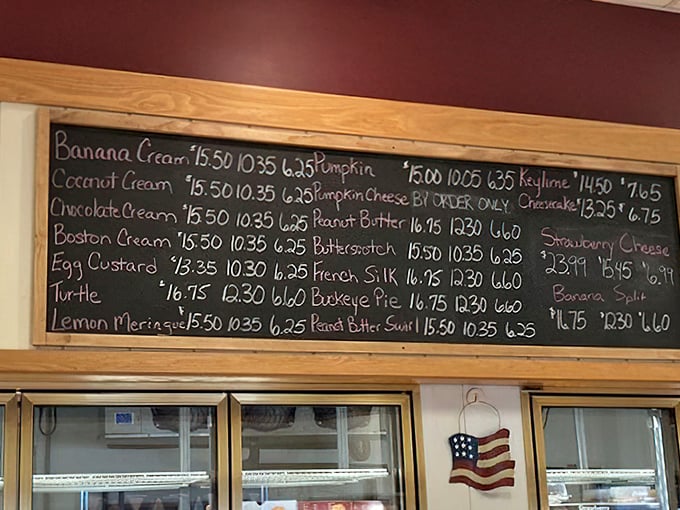 This chalkboard menu isn't just a list—it's a roadmap to happiness. Each chalky line represents a different path to dessert nirvana.