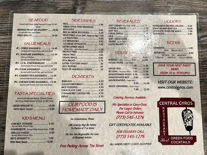 A menu that reads like a love letter to Greece, offering everything from souvlaki to baklava at honest prices.