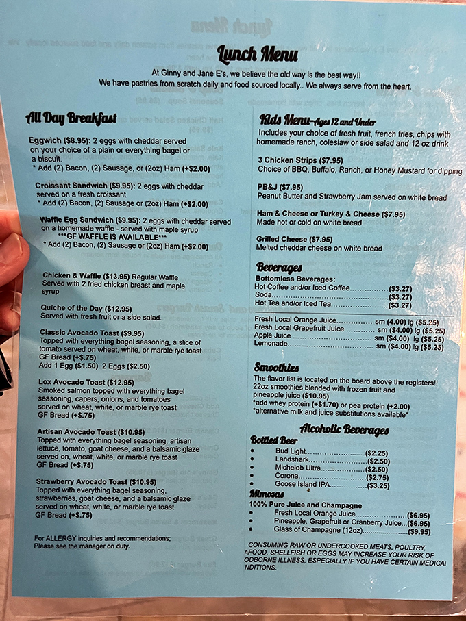 The menu reads like a love letter to breakfast traditionalists who aren't afraid of a twist. All-day breakfast? That's not a policy—it's a philosophy.