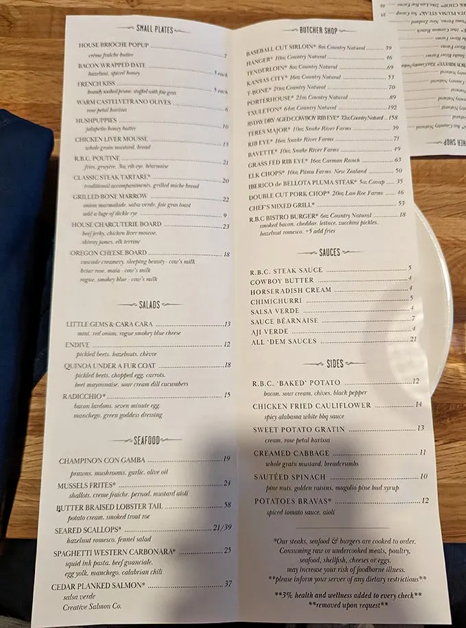 A menu that reads like a love letter to Oregon's agricultural bounty. Each item tells a story of local farms and careful sourcing.