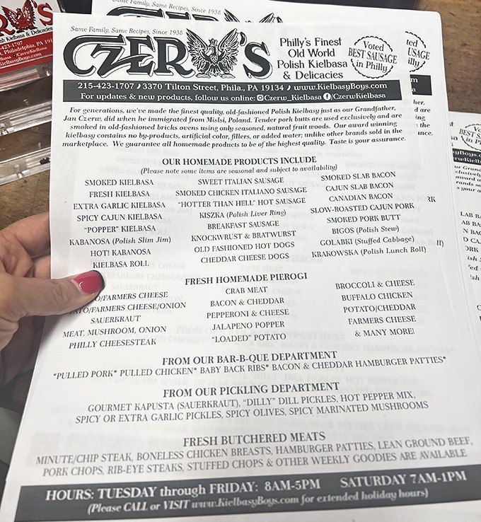 The menu reads like a Polish food lover's bucket list. If you can't decide, just point randomly – you literally can't go wrong here.