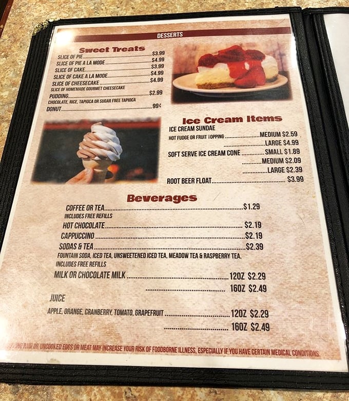 A dessert menu that proves life is uncertain, so maybe you should eat the pie first. And second.
