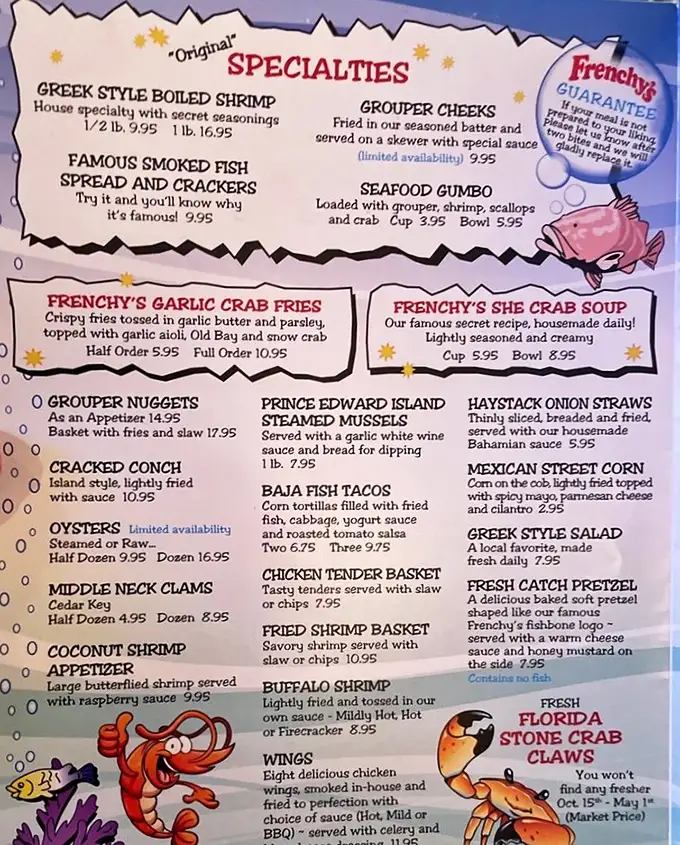 This menu reads like a greatest hits album of Gulf Coast cuisine, with prices that won't require a second mortgage.