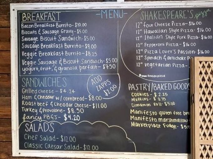 That chalkboard menu isn't just listing food—it's offering a manifesto of comfort written in the universal language of "you're gonna leave happy."
