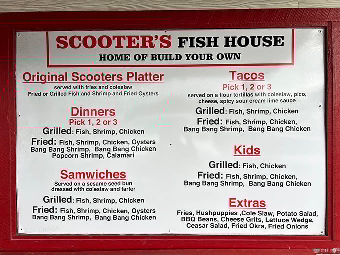 A menu that cuts straight to the chase. No fancy descriptions needed when the star of the show is Gulf-fresh seafood prepared with respect and skill.