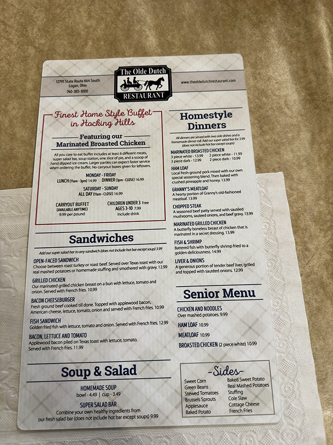 This menu reads like a love letter to your appetite – every item a promise of satisfaction.