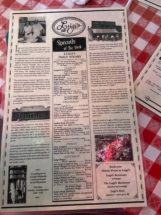 The menu reads like a greatest hits album where steak somehow became the surprise chart-topper.
