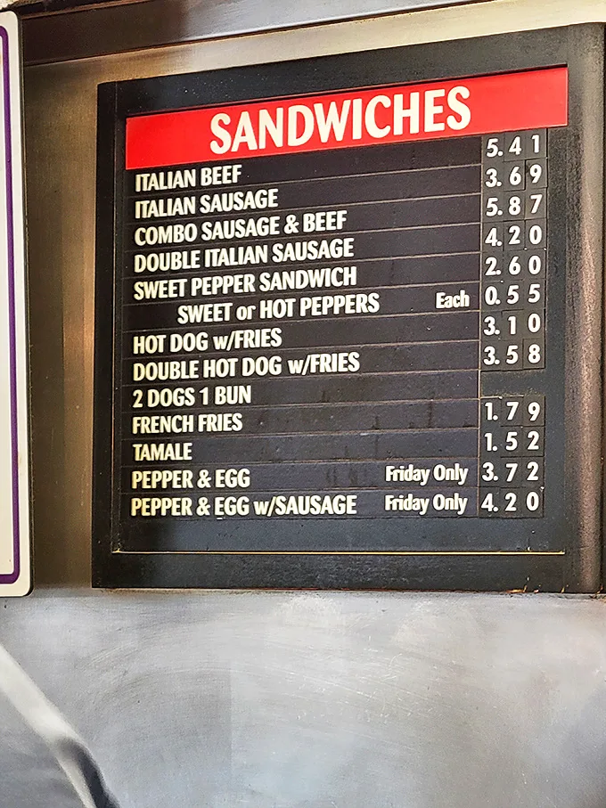 A menu board that reads like poetry to beef lovers—simple, direct, and promising delicious satisfaction without unnecessary adjectives.