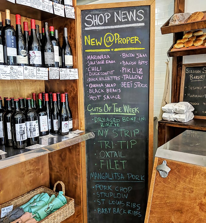 The chalkboard menu reads like poetry for meat lovers—each item promising a flavor adventure that makes grocery store offerings seem like sad distant relatives.