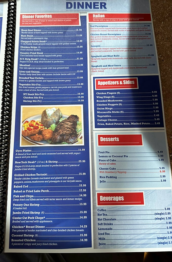 A menu that reads like a love letter to American comfort food classics. No molecular gastronomy here—just dishes that understand your soul.