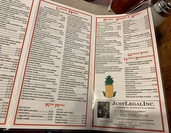 This menu isn't just a list of food—it's a roadmap to happiness. Study it carefully, as life-changing decisions await.