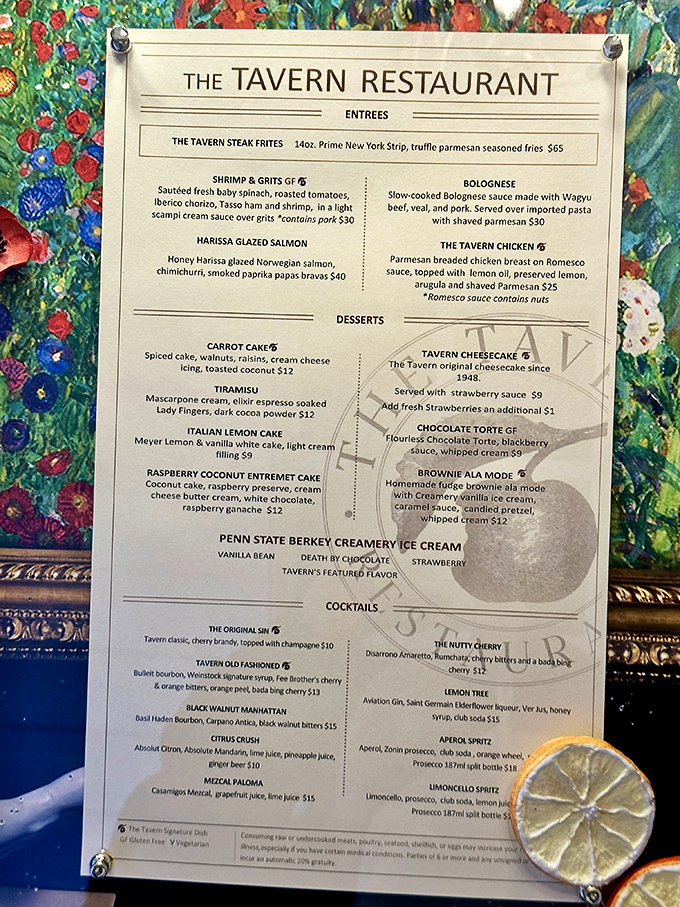 A menu that reads like a love letter to classic American cuisine, with prime rib taking center stage in this culinary theater.