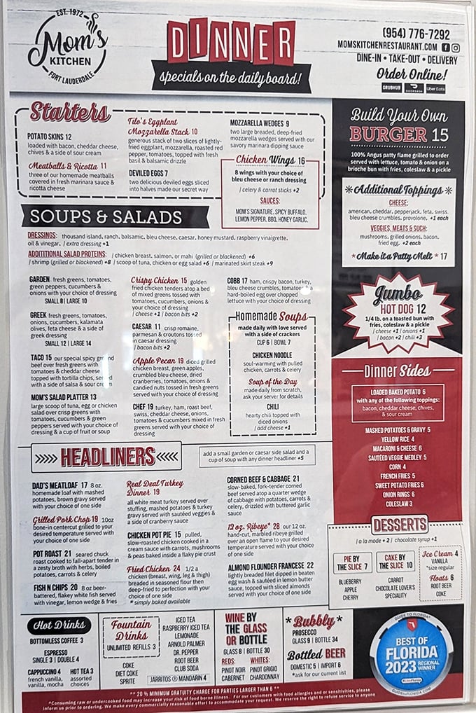 A menu that doesn't mess around—comfort food classics executed with the kind of care that makes you want to hug the chef.