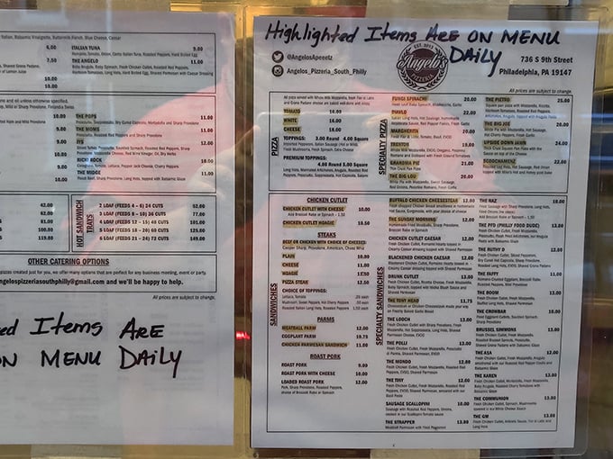 The menu at Angelo's reads like a love letter to Italian-American cuisine. No fancy fonts or pretentious descriptions—just honest food that speaks for itself.